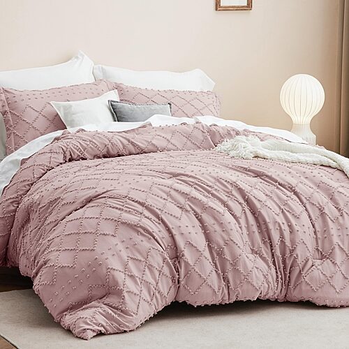 Click here for Bedsure Comforter Set-Solid-Embroidery Comforter S... prices