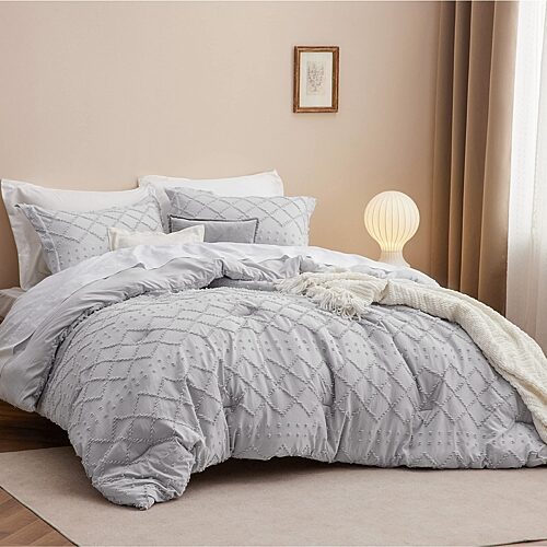 Click here for Bedsure Comforter Set-Solid-Embroidery Comforter S... prices