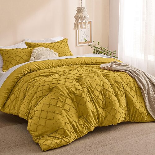 Click here for Bedsure Comforter Set-Solid-Embroidery Comforter S... prices