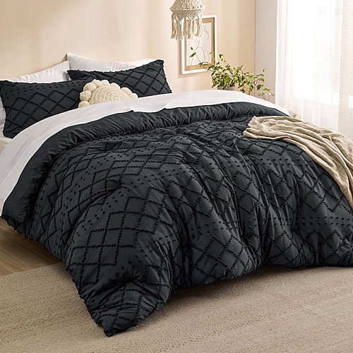 Click here for Bedsure Comforter Set-Solid-Embroidery Comforter S... prices