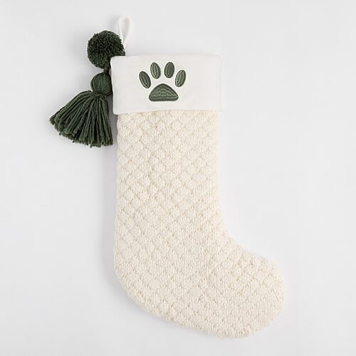 Click here for North Pole Trading Co. Ivory Knit Monogram Paw Sto... prices