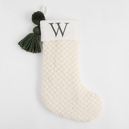 Click here for North Pole Trading Co. Ivory Knit Monogram Stockin... prices