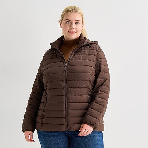 Click here for St. Johns Bay Womens Plus Jacket  2x  Brown prices