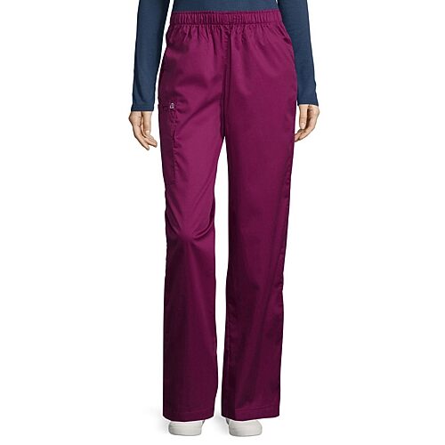 Wink Wonderwork 501 Pull-On Cargo Womens Tag Free Scrub Pant  X-small Tall  Purple