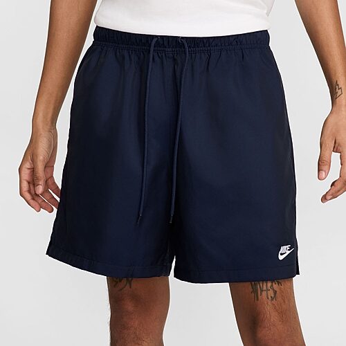 Nike Mens Club Flow Relaxed-Fit 6 Drawstring Shorts - Obsidian/White
