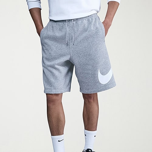 Click here for Nike Club Mens Brushed Fleece Shorts - Gray Heathe... prices