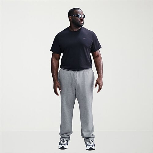 Nike Mens Club Brushed Fleece Open Hem Pants - Dark Gray heather