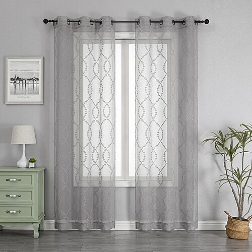 Click here for Blake Grommet Top Sheer Set of 2 Curtain Panel  On... prices