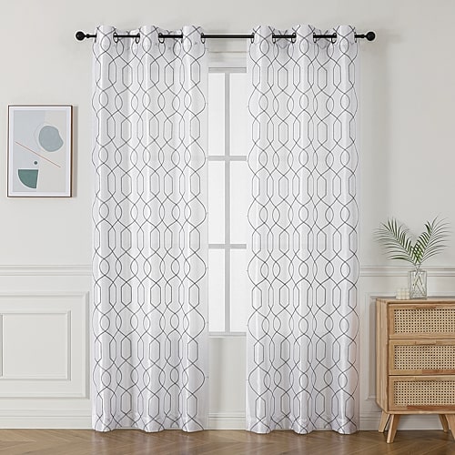Click here for Luke Embroidered Grommet Top Light-Filtering Set o... prices