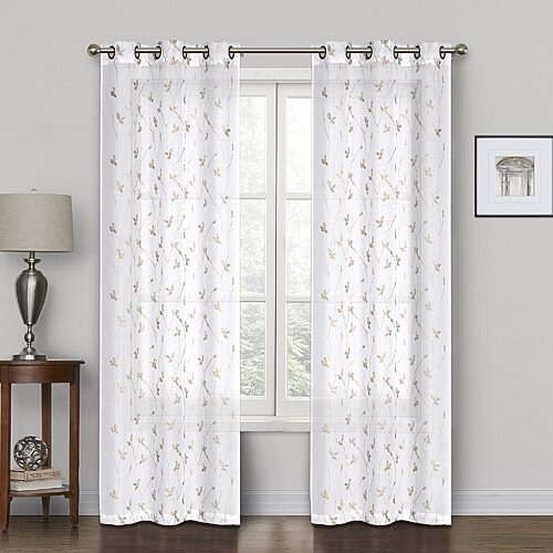 Click here for Regal Home Addison Embroidered Grommet Top Embroid... prices
