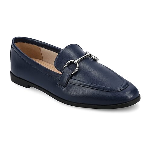 Journee Collection Mizza Womens Square Closed Toe Loafers  7 1/2 Medium  Blue
