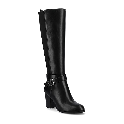 Click here for Journee Womens Avalonn Buckle Strap Knee High Stac... prices