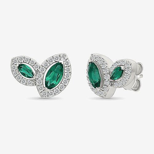 Click here for Lab Created Green Emerald Sterling Silver 8.5mm Ma... prices