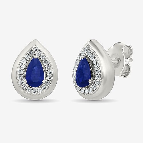 Click here for Lab Created Blue Sapphire Sterling Silver 10.5mm P... prices