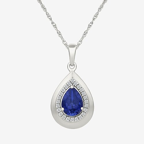 Click here for Womens Lab Created Blue Sapphire Sterling Silver P... prices