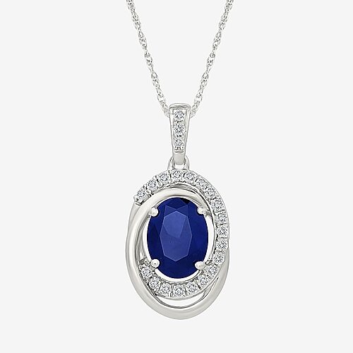 Click here for Womens Lab Created Blue Sapphire Sterling Silver O... prices