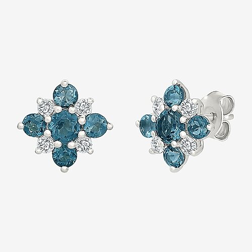 Click here for Genuine Blue Topaz Sterling Silver 10mm Stud Earri... prices