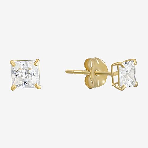 Click here for White Cubic Zirconia 14K Gold 12.7mm Stud Earrings... prices