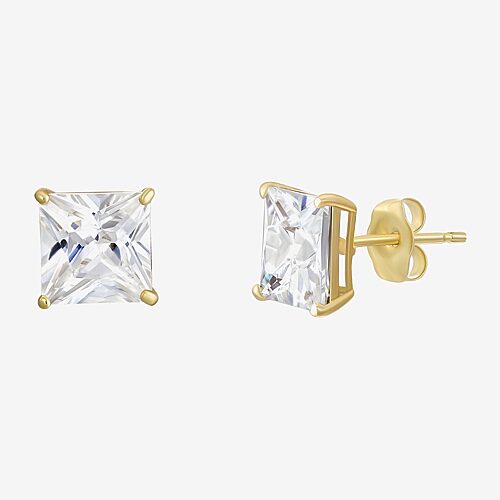 Click here for White Cubic Zirconia 14K Gold Stud Earrings  One S... prices