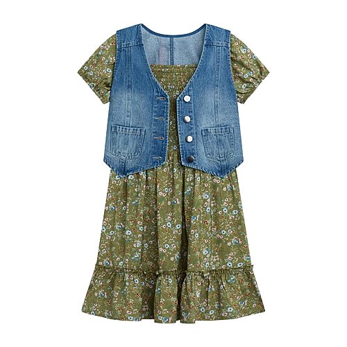 Click here for Byer California Girls Puffed Floral 2-pc. Dress Se... prices