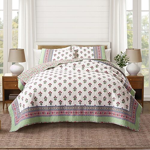 Click here for Modern Heirloom Serena Floral Cotton Reversible Qu... prices