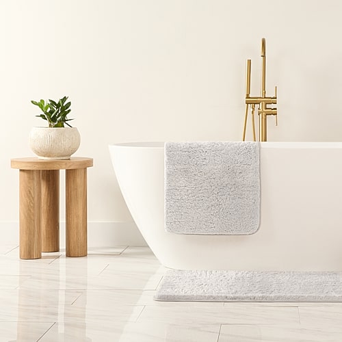 Click here for Casual Comfort Plush Bath Rug  One Size  Gray prices
