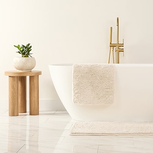 Click here for Casual Comfort Plush Bath Rug  One Size  White prices