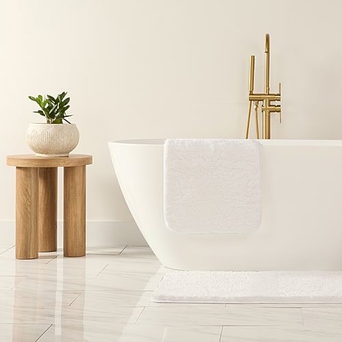 Click here for Casual Comfort Plush Bath Rug  One Size  White prices