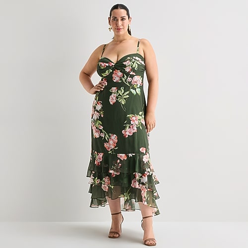 Click here for Premier Amour Womens Plus High-Low Sweetheart Neck... prices