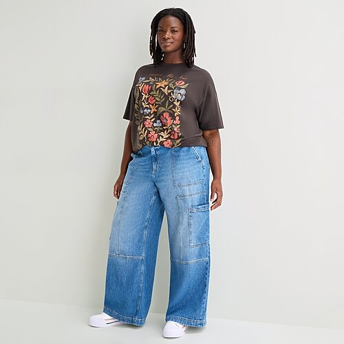 Click here for Arizona Womens Juniors Plus Low Rise Baggy Fit Jea... prices