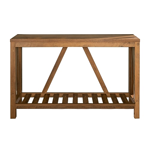 Click here for Farmhouse Slatted Shelf Entryway Table  One Size... prices