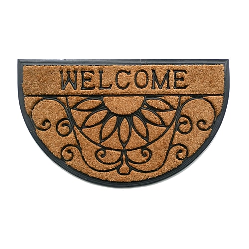 Calloway Mills Welcome Scroll Outdoor Oval Doormat  One Size  White