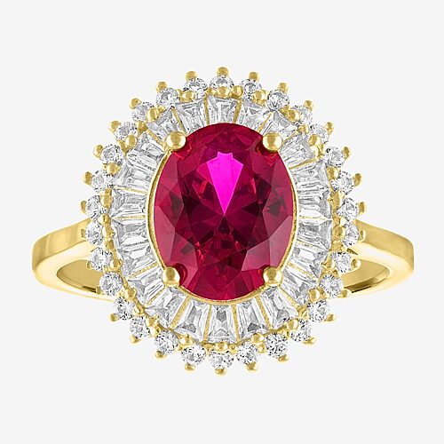 Click here for Womens Lab Created Red Ruby 14K Gold Over Silver H... prices