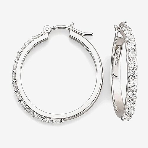 Click here for DiamonArt Cubic Zirconia Hoop Earrings  One Size prices
