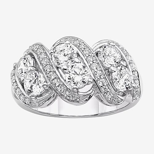 Click here for DiamonArt Cubic Zirconia Sterling Silver Ring  6... prices