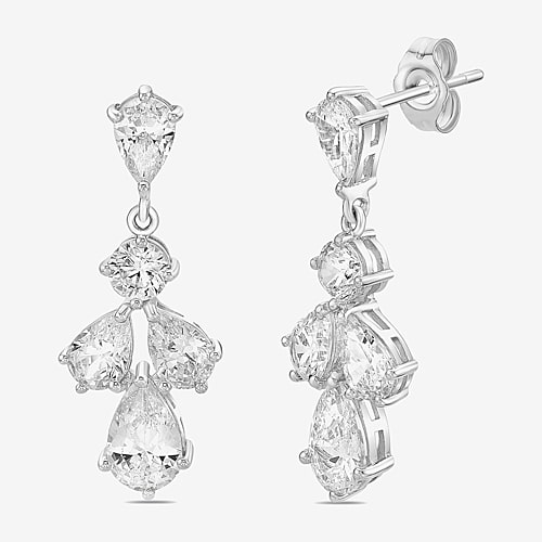 Click here for DiamonArt White Cubic Zirconia Sterling Silver Dro... prices