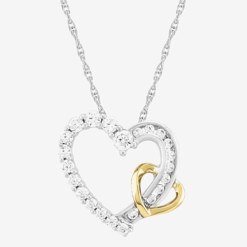 Click here for Womens White Cubic Zirconia Heart 18 Inch Pendant... prices