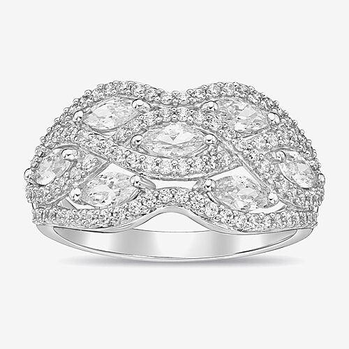 Click here for Womens Cubic Zirconia Sterling Silver Cocktail Rin... prices