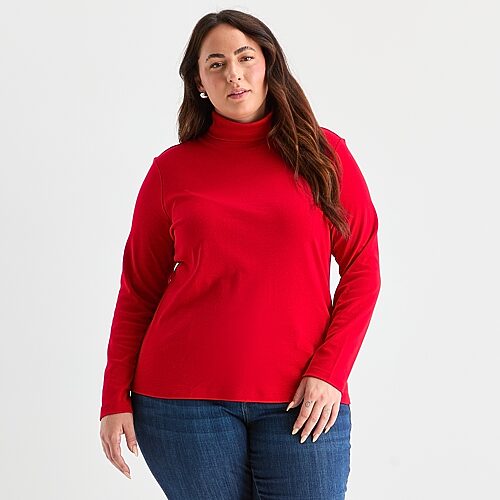 Click here for St. Johns Bay Womens Plus Long Sleeve Turtleneck... prices