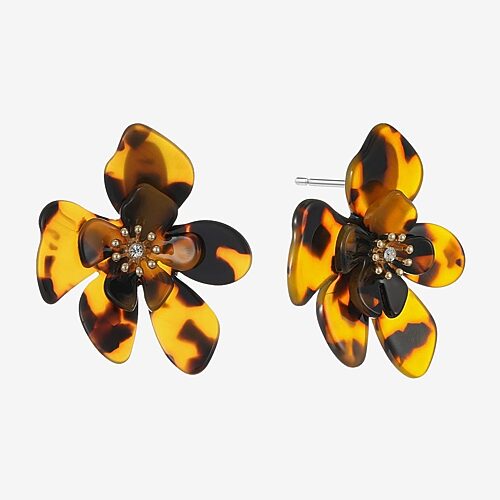 Click here for Bijoux Bar Glass 48mm Flower Stud Earrings  One Si... prices