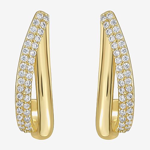 Click here for RM Rebecca Minkoff White Cubic Zirconia 14K Gold O... prices