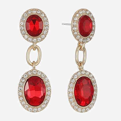 Click here for Monet Jewelry Womens Red Glass Oval Hypoallergenic... prices