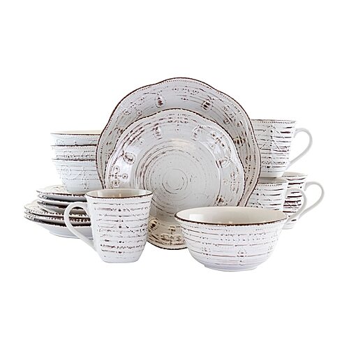 Click here for Elama Rustic Birch 16 Pc. Dinnerware Set  Service... prices