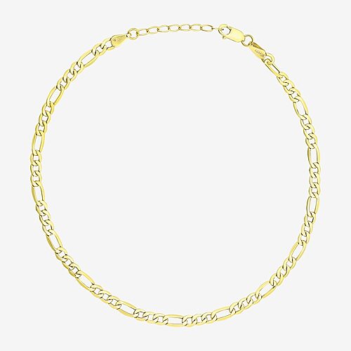 Click here for Womens 10K Gold 9 Inch Hollow Figaro Ankle Bracele... prices
