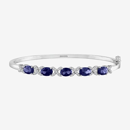 Click here for Womens Lab Created Blue Sapphire Sterling Silver B... prices