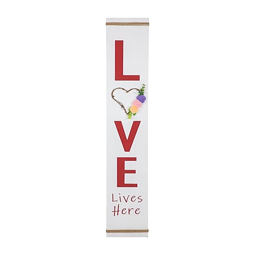 Click here for Northlight Love Lives Here Valentines Day Porch Si... prices