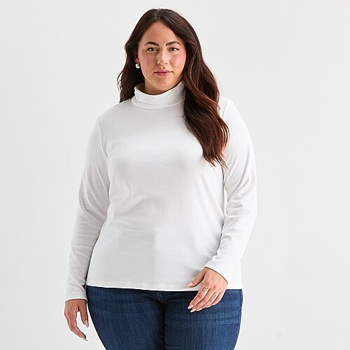 Click here for St. Johns Bay Womens Plus Long Sleeve Turtleneck... prices