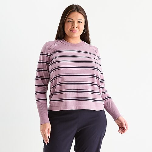 Click here for Liz Claiborne Plus Womens Crew Neck Long Sleeve St... prices
