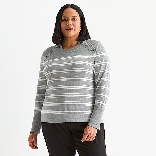 Click here for Liz Claiborne Plus Womens Crew Neck Long Sleeve St... prices