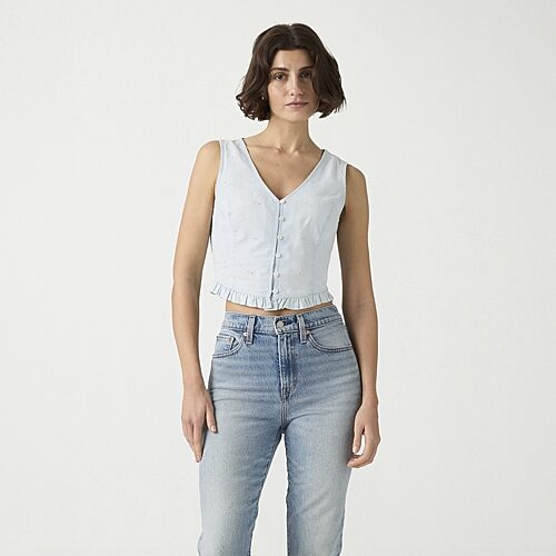 Click here for Levis Womens Teagan Mini Eyelet Blouse - Watch Me prices